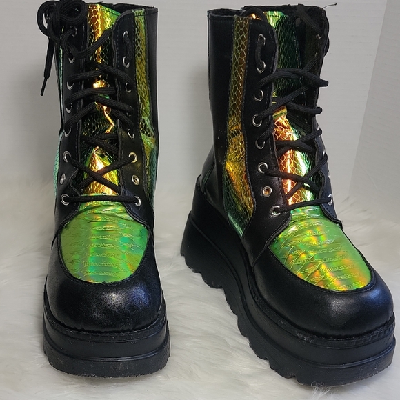 Cable & Gauge | Shoes | Holographic Gothic Heavy Metal Streetwear Black ...